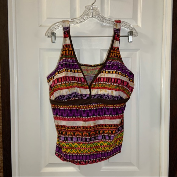 it figures | Swim | It Figures Multicolor Striped V Neck Tankini Top ...